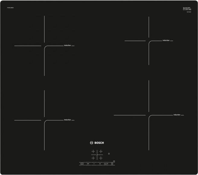 Bosch PUE611BB2E inbouw inductiekookplaat geschikt voor een kookgroep ...